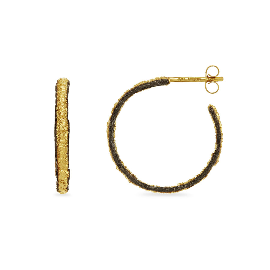 Straight Stitch Hoop Earrings with Black Borders